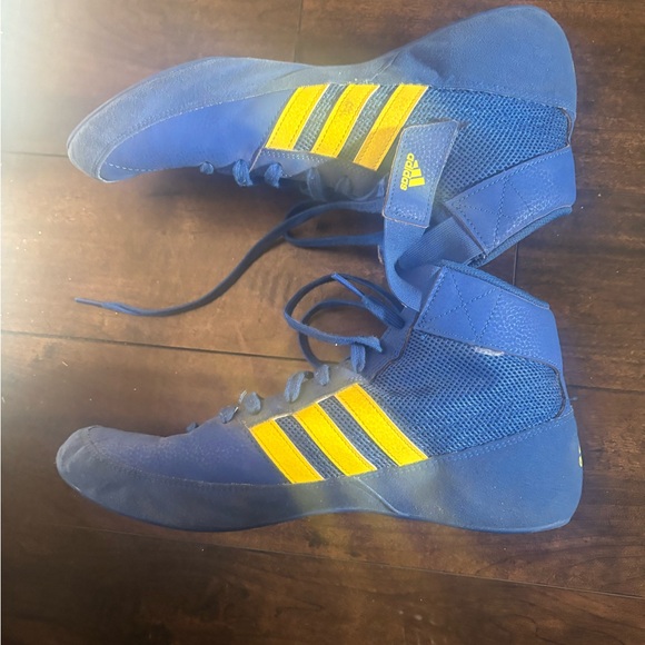adidas | Shoes | Adidas Blue And Yellow Hightop Sneakers | Poshmark
